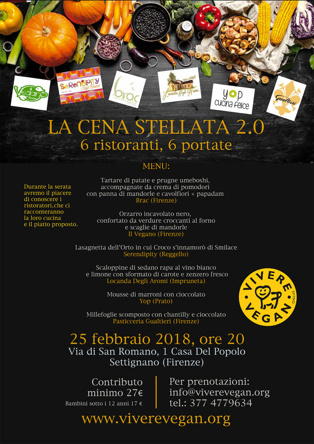 La Cena stellata 2.0 - 6 ristoranti, 6 portate - Vivere Vegan